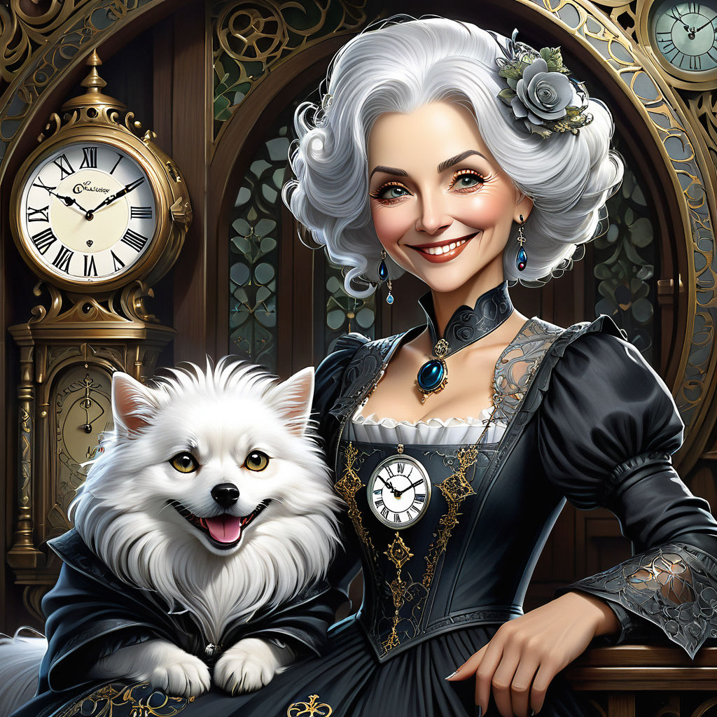 Beautiful ultra detailed illustration of an old woman realis... by ...