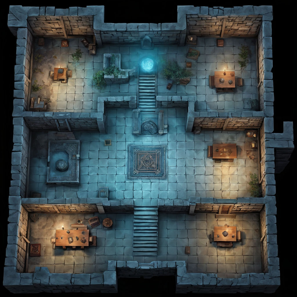 /imagine a detailed dungeon map of an underground occultist ... by ...