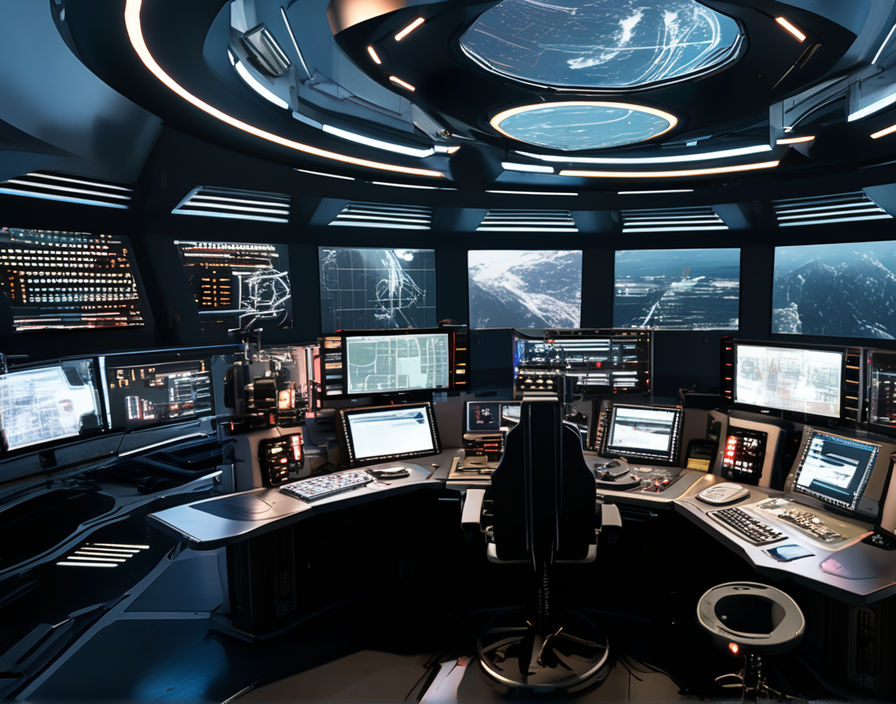 Sci-fi high-tech control room interior by Mike S - Playground