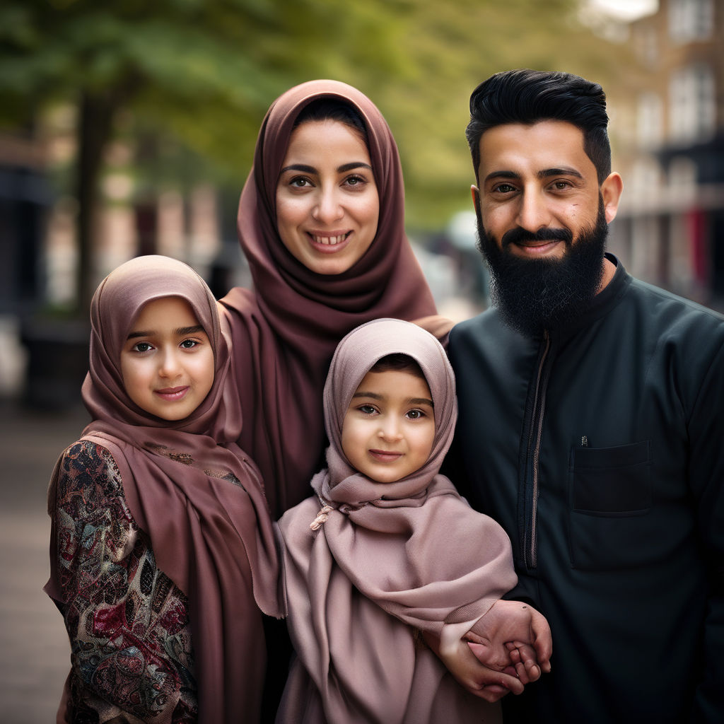 Young islamic families made of parents and children in londo... by ...