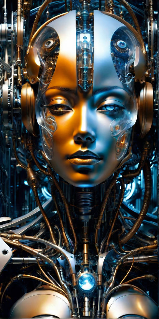 Biomechanical Transparent and translucent cyborg surreal cre... by rym ...