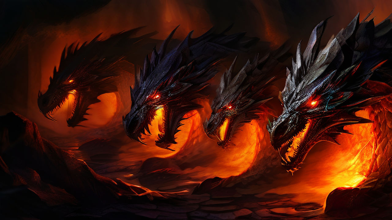 Nine-headed dragon by Александр Акимов - Playground