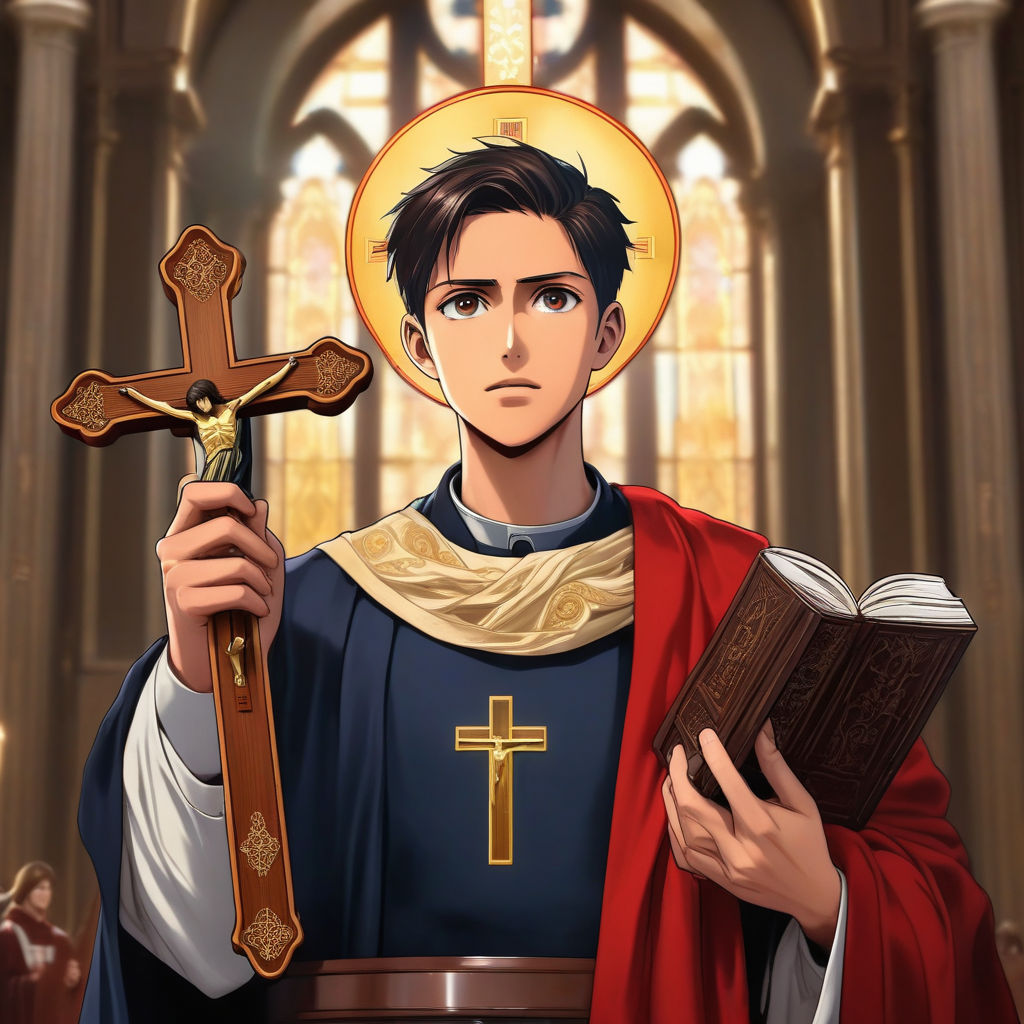 A Catholic Attack on Titan Anime Style image of a Blessed Yo... by ...