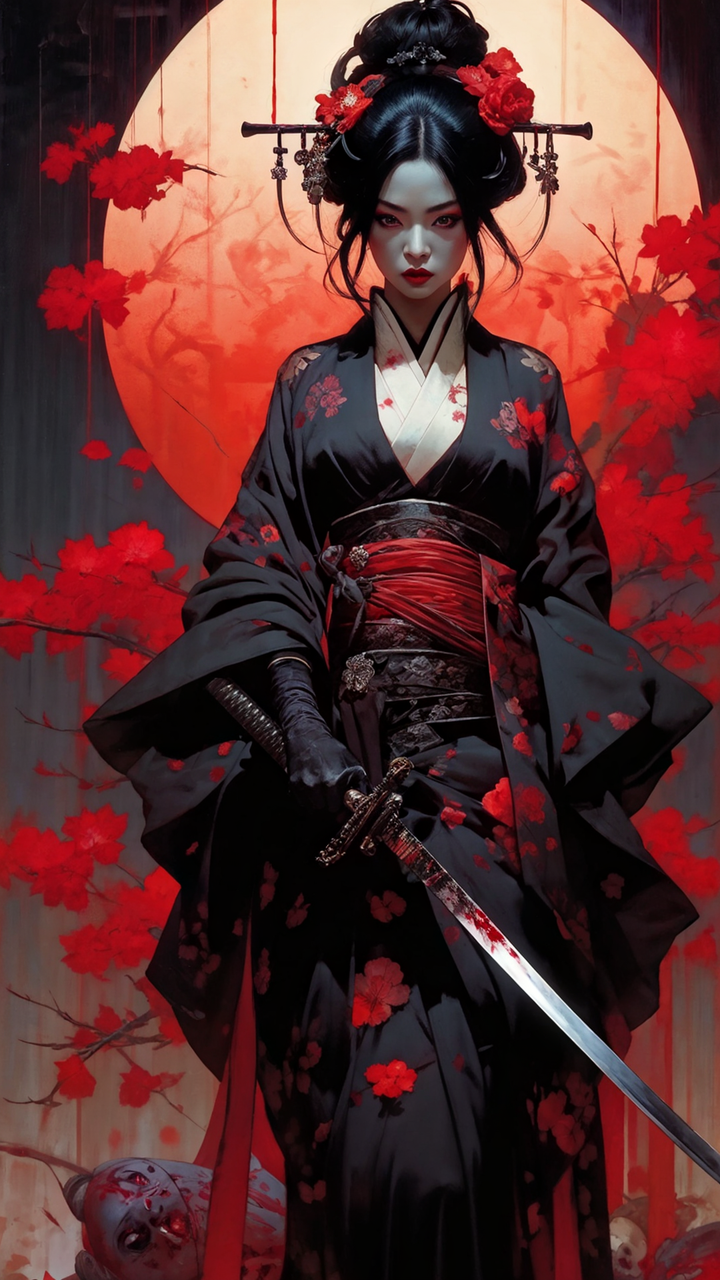 Evil geisha with black skin by ERRBody Black - Playground