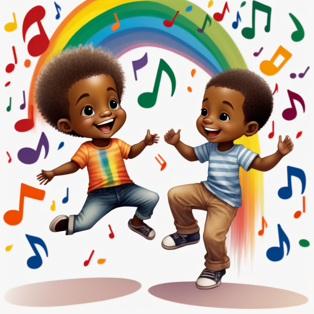 Transform into chibi-style a playful scene of an African Ame... by ...