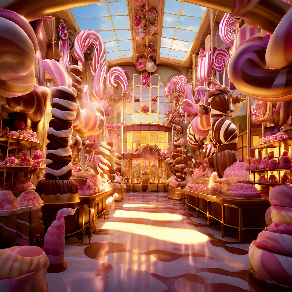 Interior of Willy Wonka's magical chocolate factory by Polina ...
