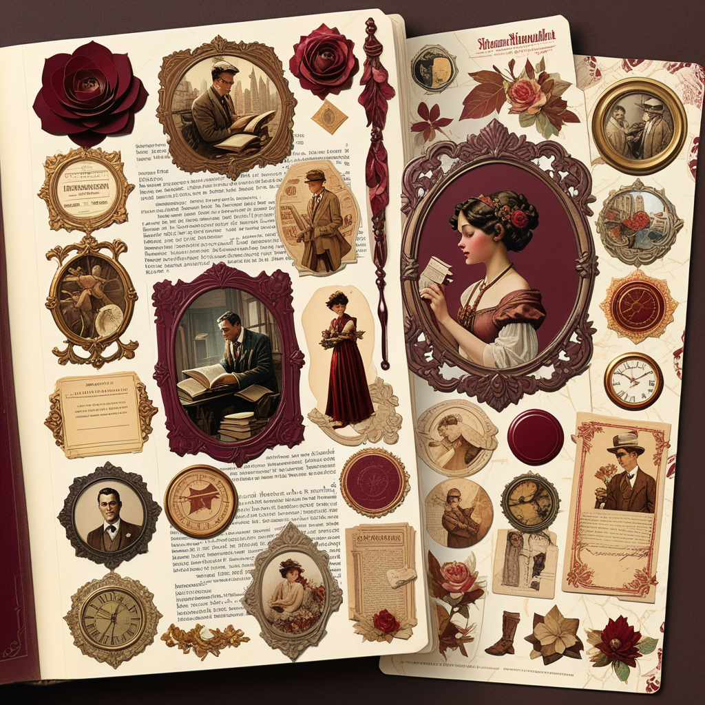 Vintage book page stickers by Amanda Rodgers - Playground