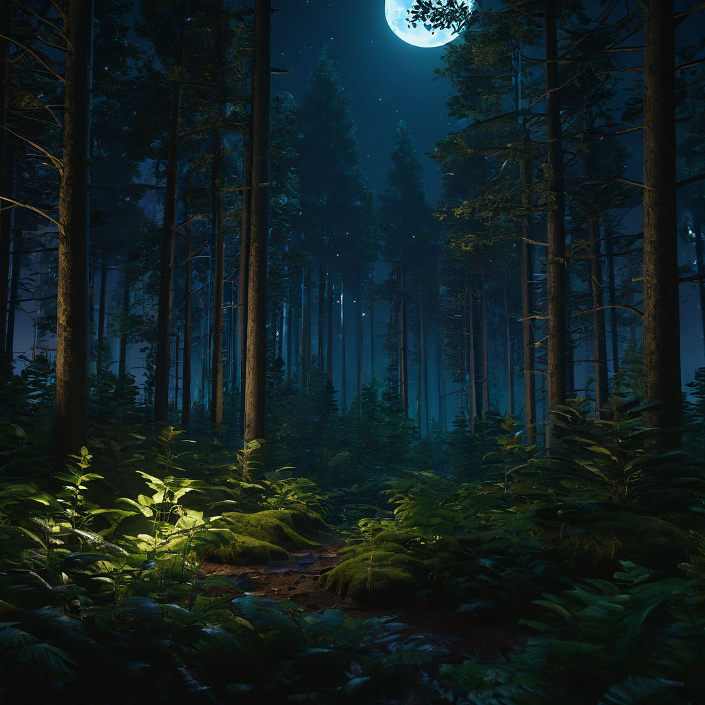 A night time forest 4k cinematic rendering by Adamson Alamieyeseigha ...