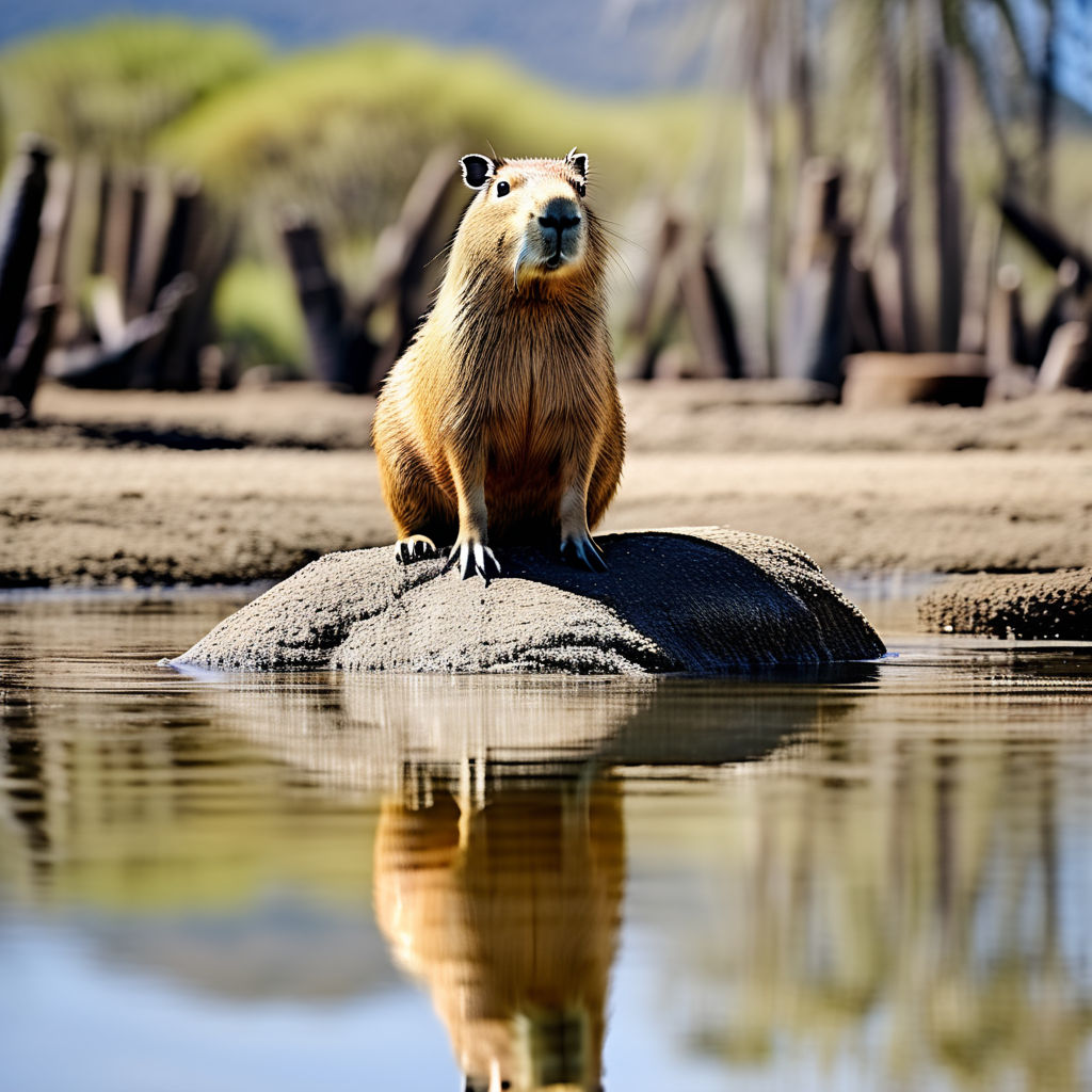 A capybara standing on hind legs on top of another capybara by CCShu ...
