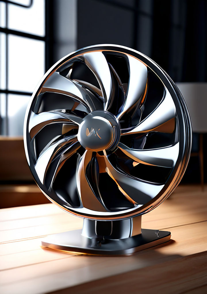 Alloy gas turbine integrated into a sleek table fan design by Максим ...