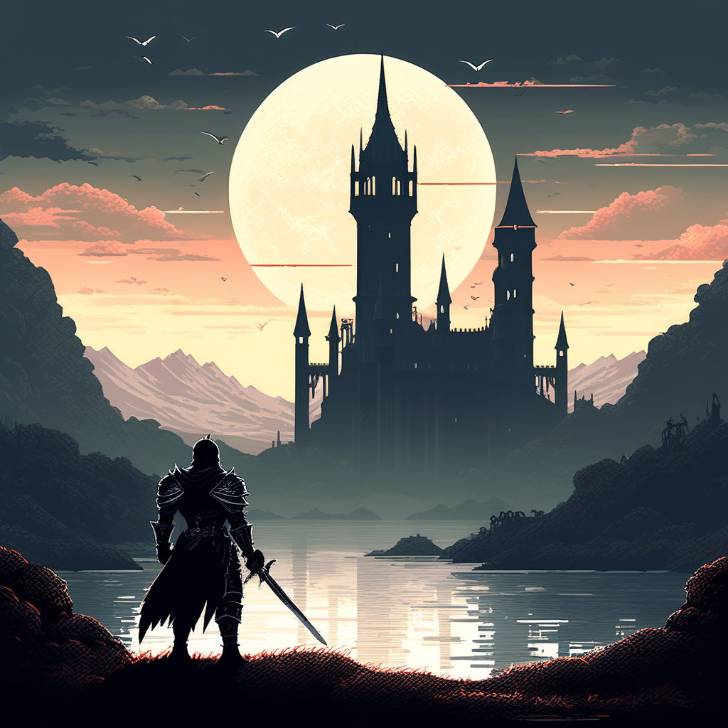 Dark fantasy-themed pixel art scene by RED troll - Playground