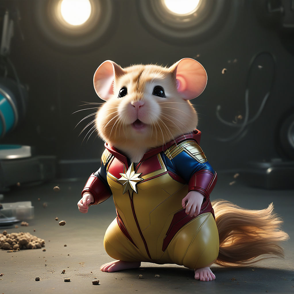 Captain marvel transformation into a hamster by Eray Dikyar - Playground