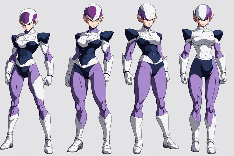 Character model sheet of a female frieza from dragon ball z by hugo ...