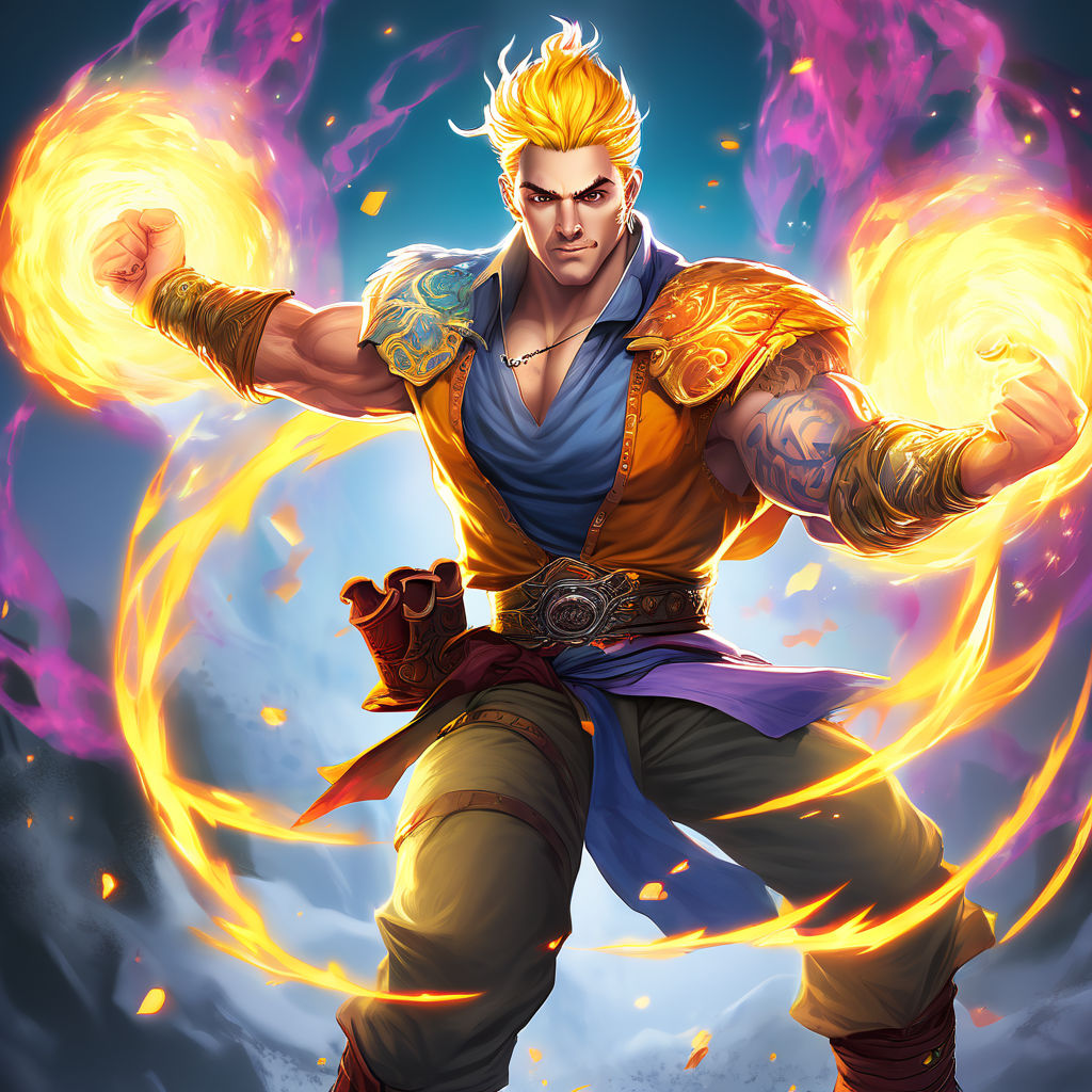 Arcane fist monk elf by Nevin - Playground