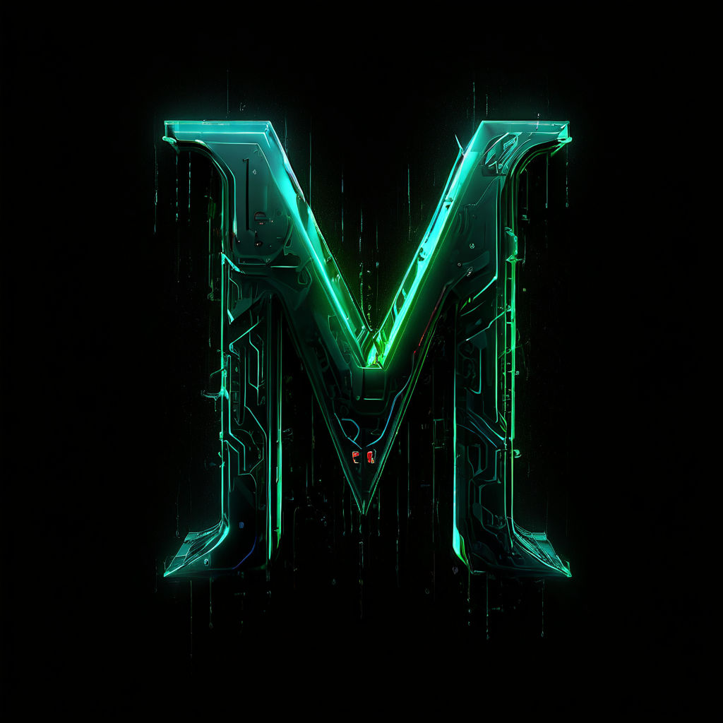 2D logo mimicking the stylistic digital rain and green code-... by ...