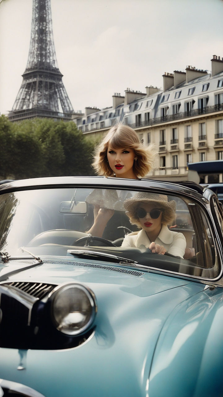 Taylor Swift. Vintage Woman. Driving the french mythic car c... by Eric ...
