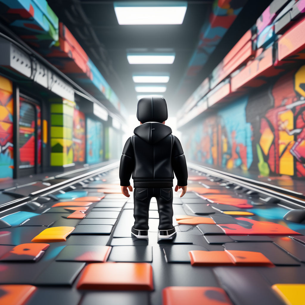 Subway surfers styled blocky graffiti man by Luqman S - Playground