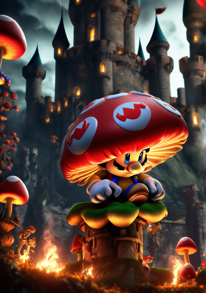 Super Mario captured mid-smirk with a Sukuna-inspired malevo... by ...