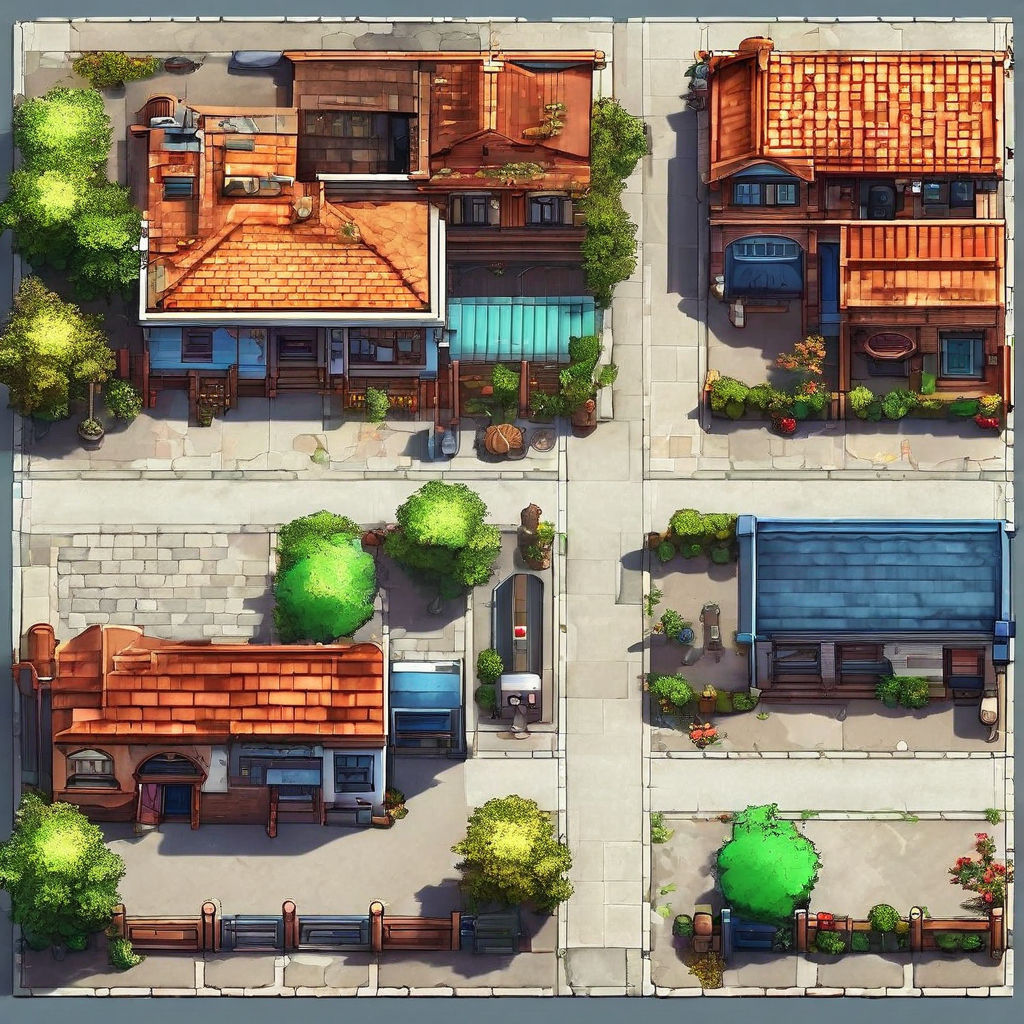 Top-down 2D spritesheets asset of sidewalk texture by Marek Tarnay ...