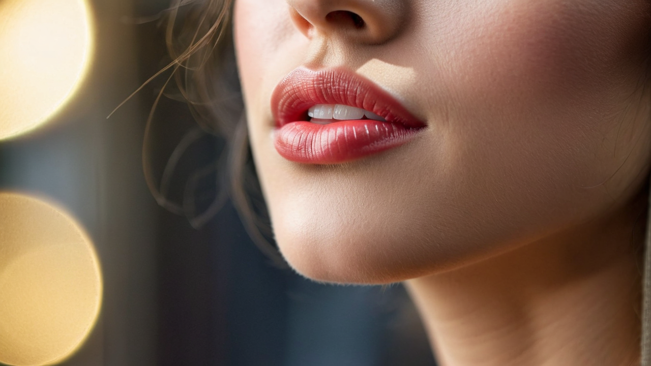 Close-up photography of a woman's lips transitioning to her ... by 행복사 ...