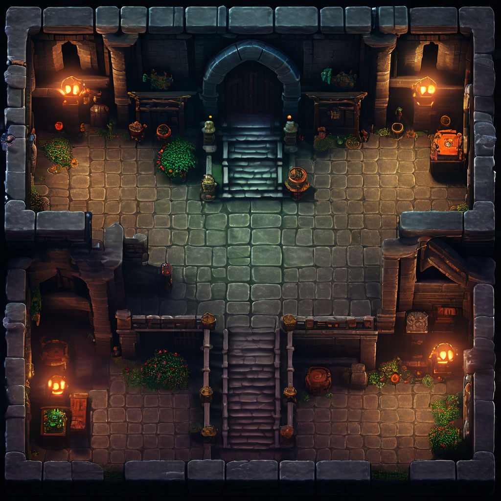 A detailed realistic dungeon tileset in a zelda game from to... by ...