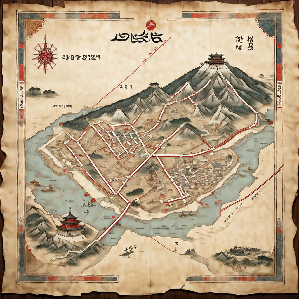 Illustration of a Korean map by 박종혁 - Playground