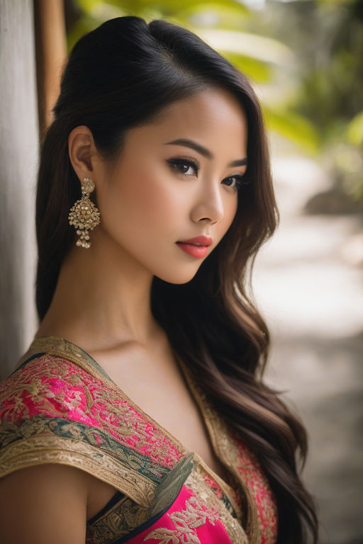 Close Portrait of young beautiful Filipina woman by César Sherline ...