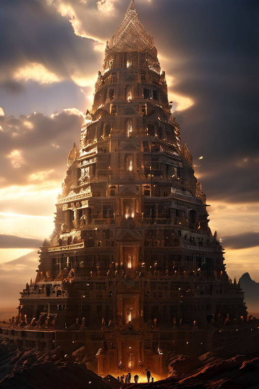 Tower of babel Men and women from all corners of the earth g... by ...