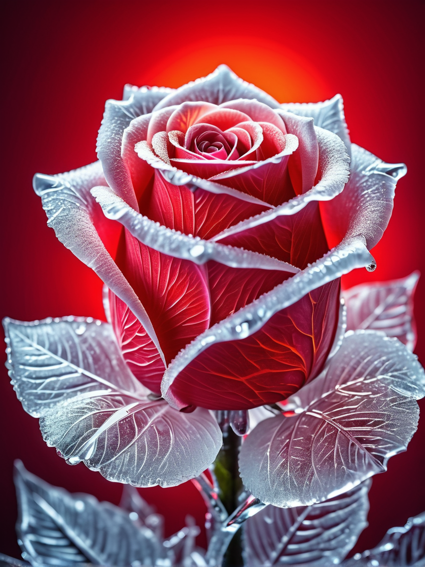 A rose in ice art style by design rodrigues - Playground