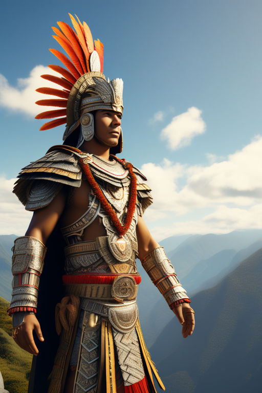 Full body. Inca standing in the citadel of Machu Picchu by Miguel Angel ...