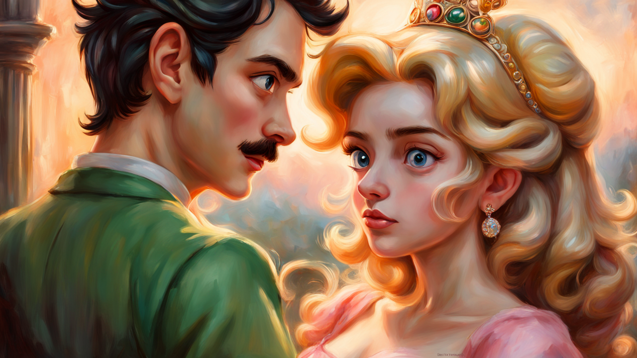 Princess Peach gazing affectionately towards Luigi by Steve Goodwin ...