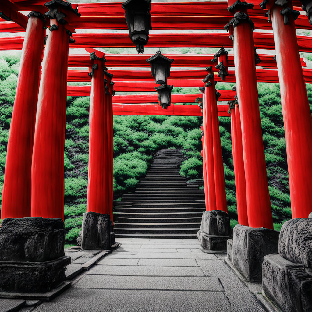 Japanese Torii Gate Shrine Arch Sacred Red Shinto Entrance S... by Joe ...