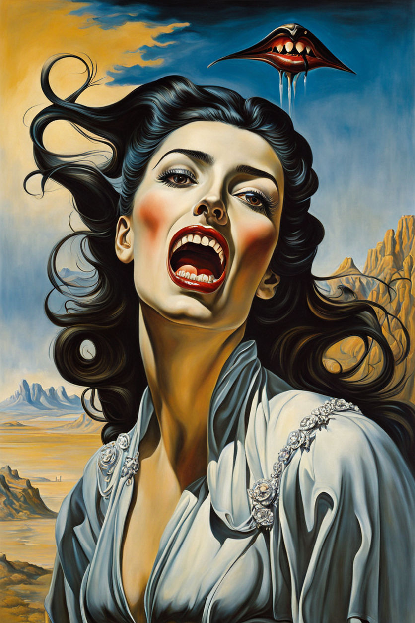 A female vampire bearing her fangs surrealism Salvador Dali ... by ...