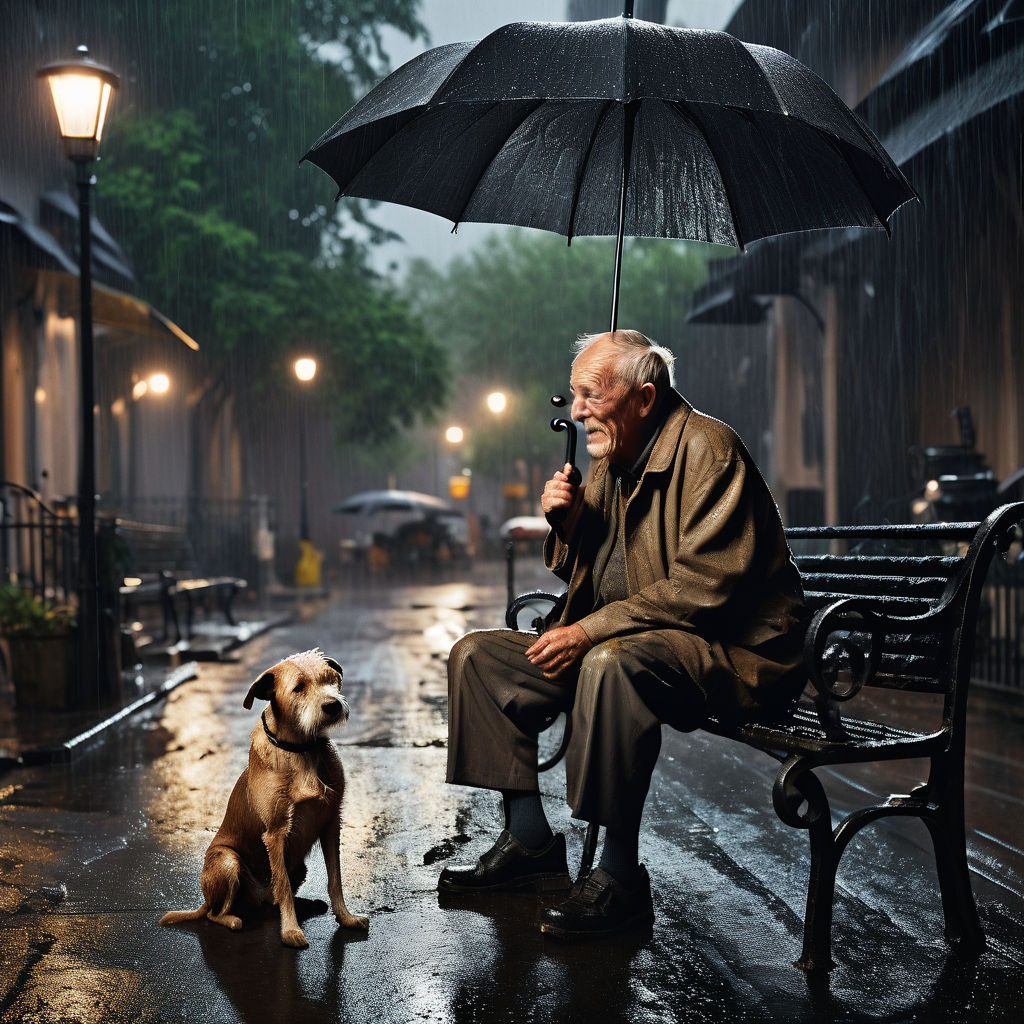 A cinematic photo capturing a heartwarming moment between an... by Matt ...
