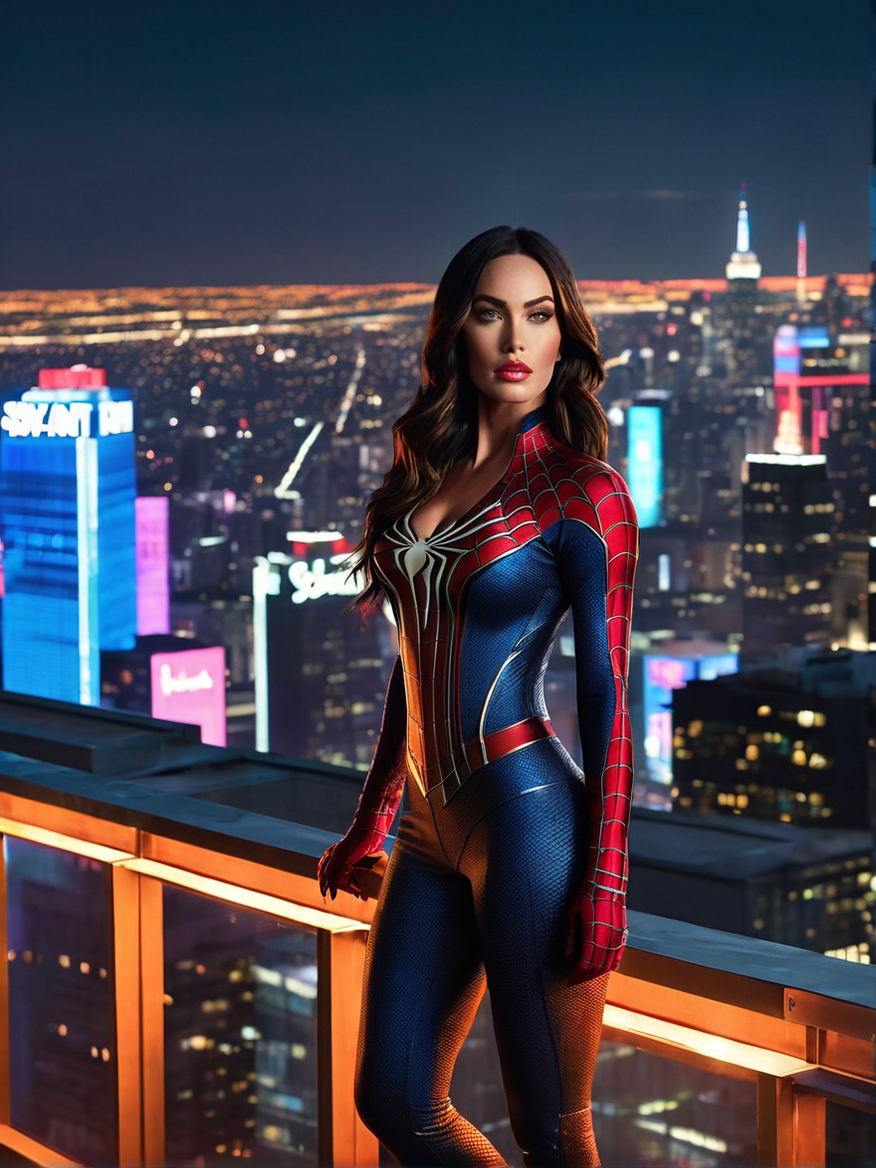 Megan Fox wearing a Spider-Man suit by Aidan Starke - Playground