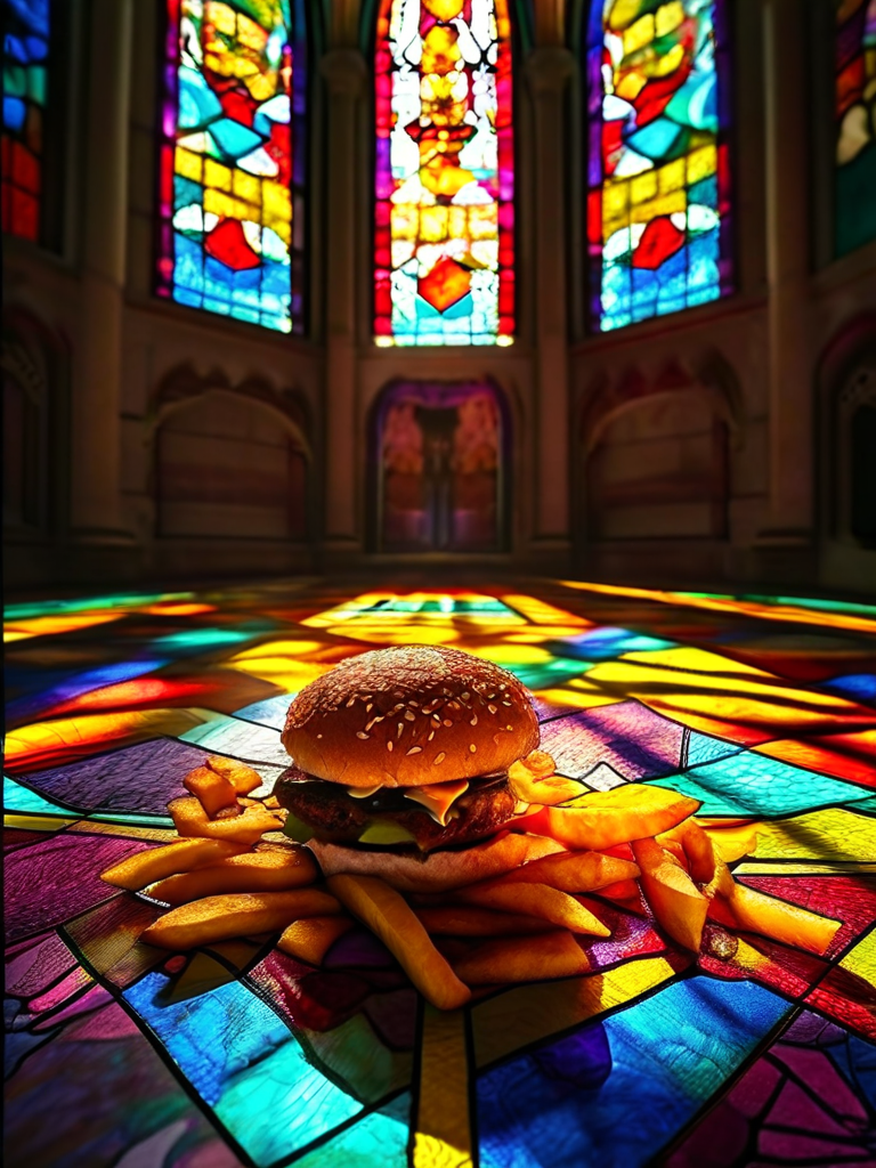 Stained glass church window by Hertie Summit - Playground