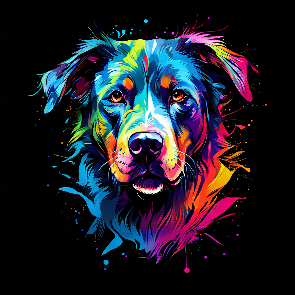 A Norwegian forest pitbull dog glitter splash vector multico... by Nic ...