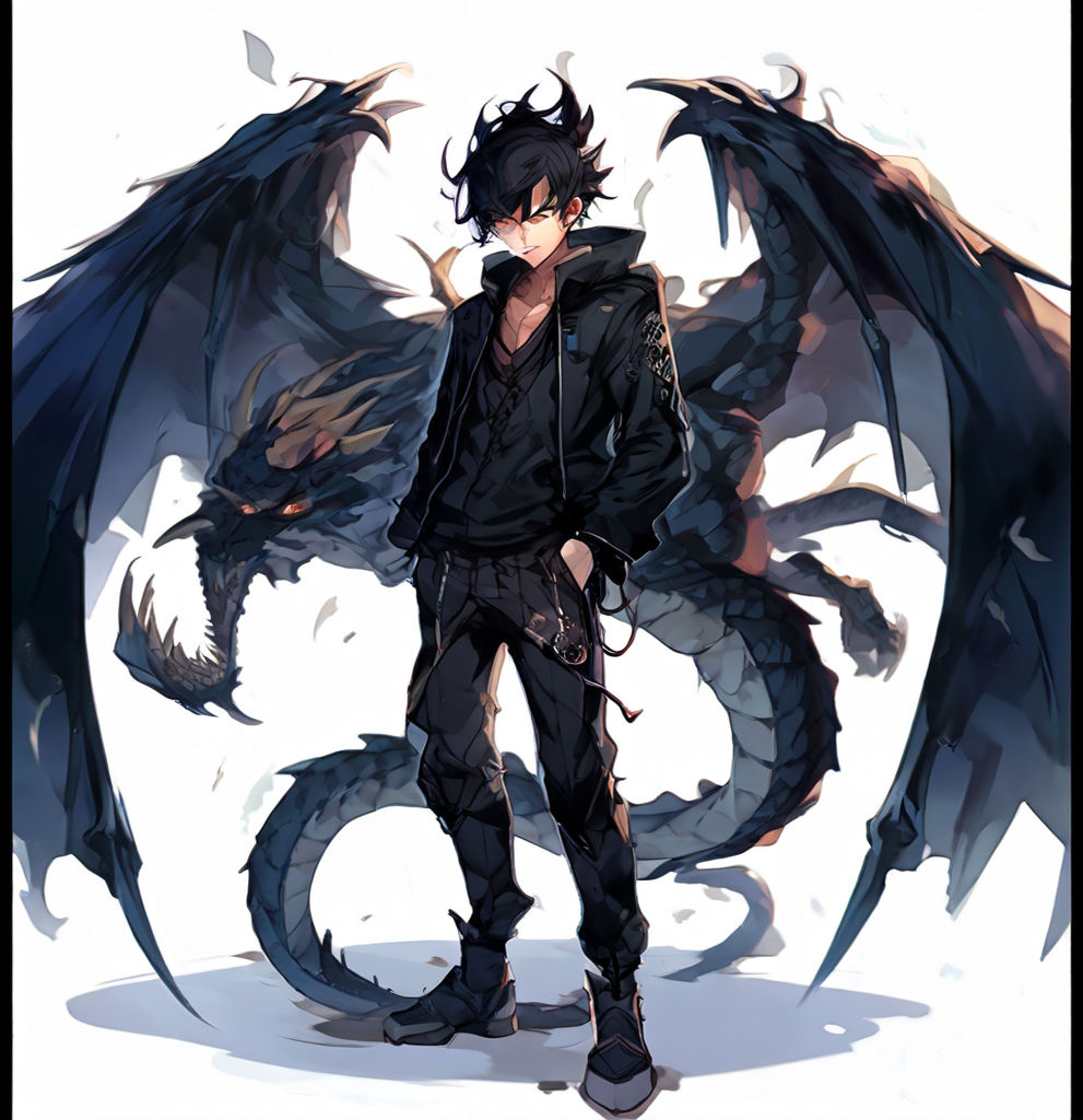 Genshin anime style angry asian dragon humanoid whith human ... by Арт ...