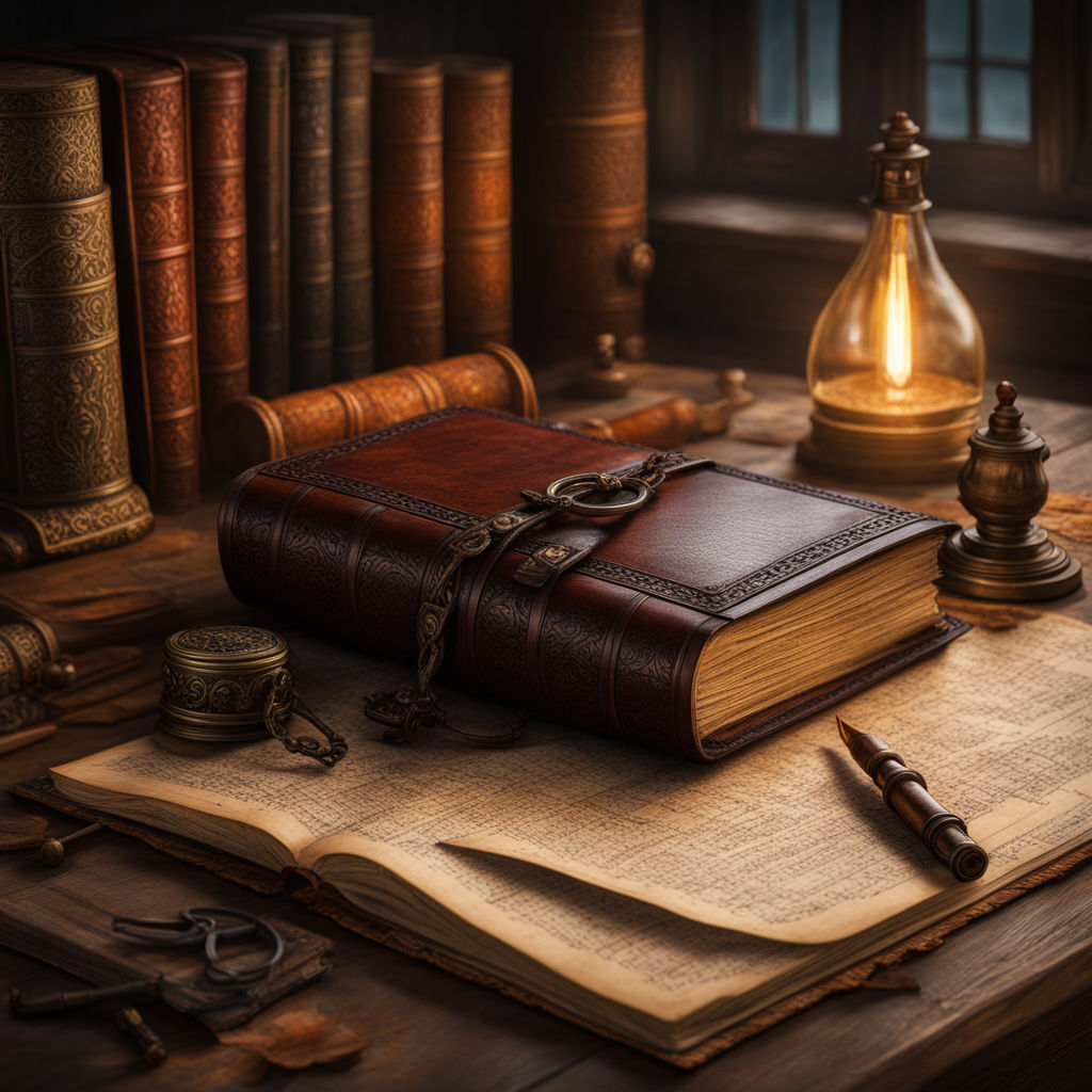 A weathered journal on a table by Mohd Shahnawaz - Playground