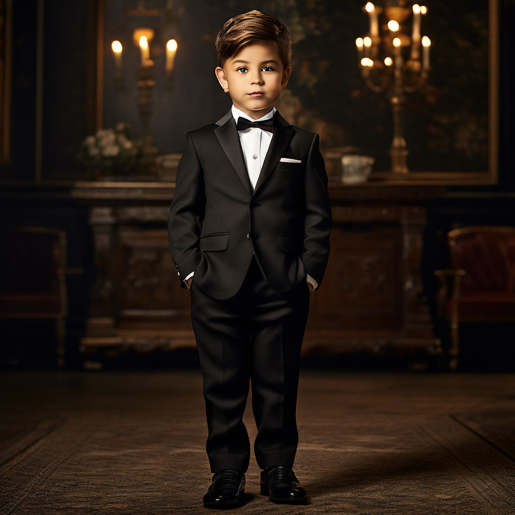 Normal weight boy whole body wearing formal attire with form... by Marc ...