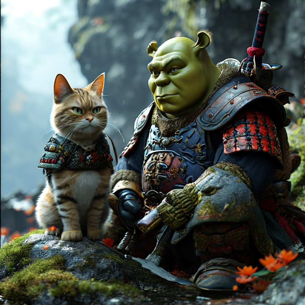 Shrek samurai with the catana by Ivan Korobkin - Playground