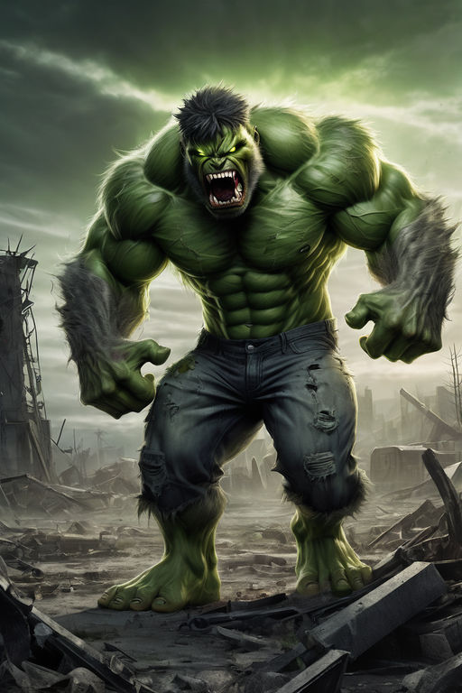 A captivating illustration of Werewolf Hulk by Ali Mohamad - Playground