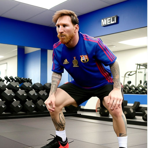 Lionel Messi working out at the gym by Tute - Playground