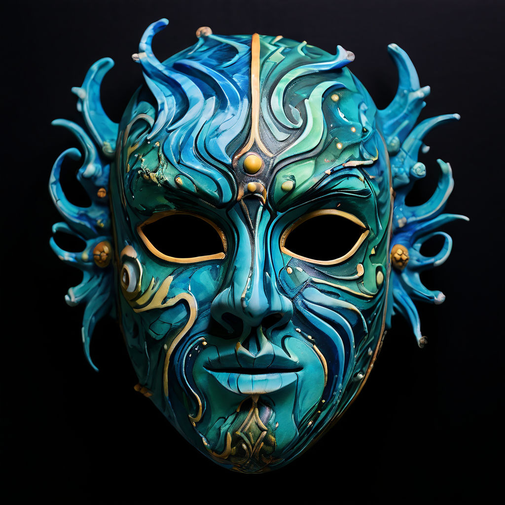 Ocean themed painted mask full face with only paint used as ... by JT C - Playground