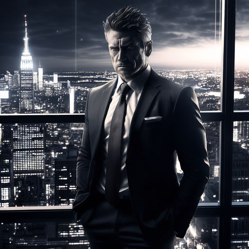 Anime. muscular 40+ year old ceo businessman. extreme close ... by Paul ...