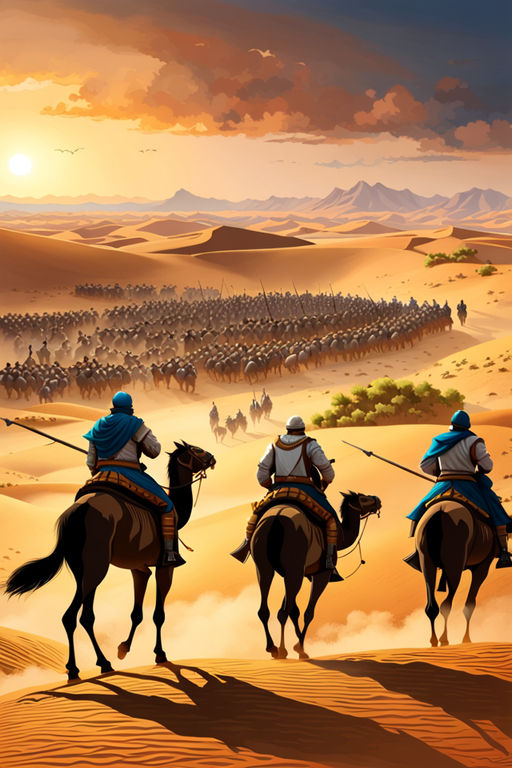 The scene shows the Battle of Badr in 624 AD. The battle of ... by ...