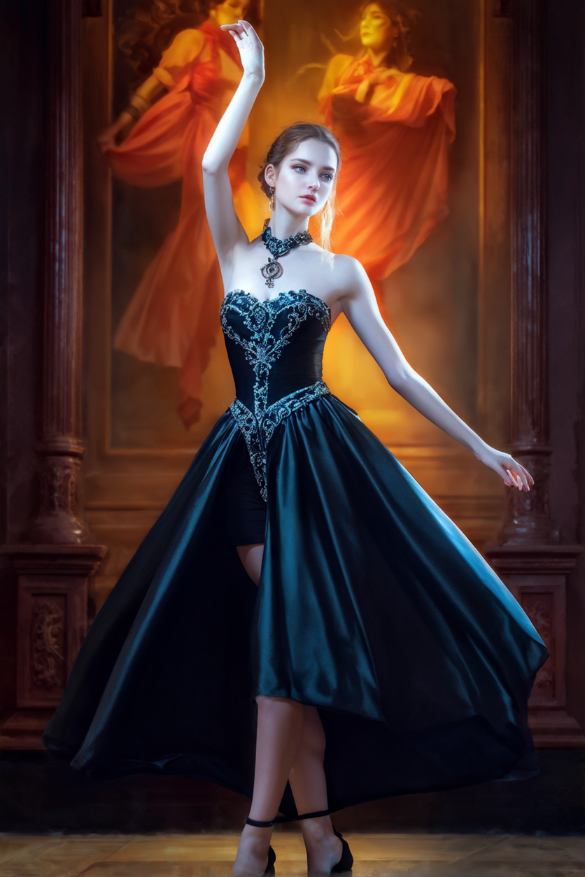 Beautiful model strikes dynamic pose by Brandy Versoulen - Playground