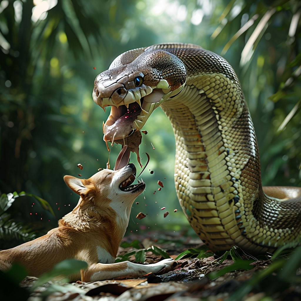 An image of a large snake to eat a dog by Chandrasegaran Marges ...