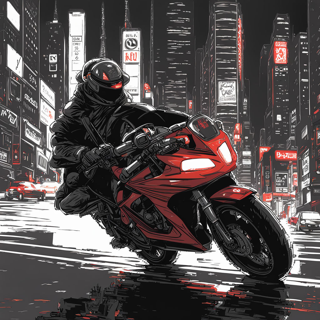 . black and white pixel art of a high-speed pixel motorcycle race ...