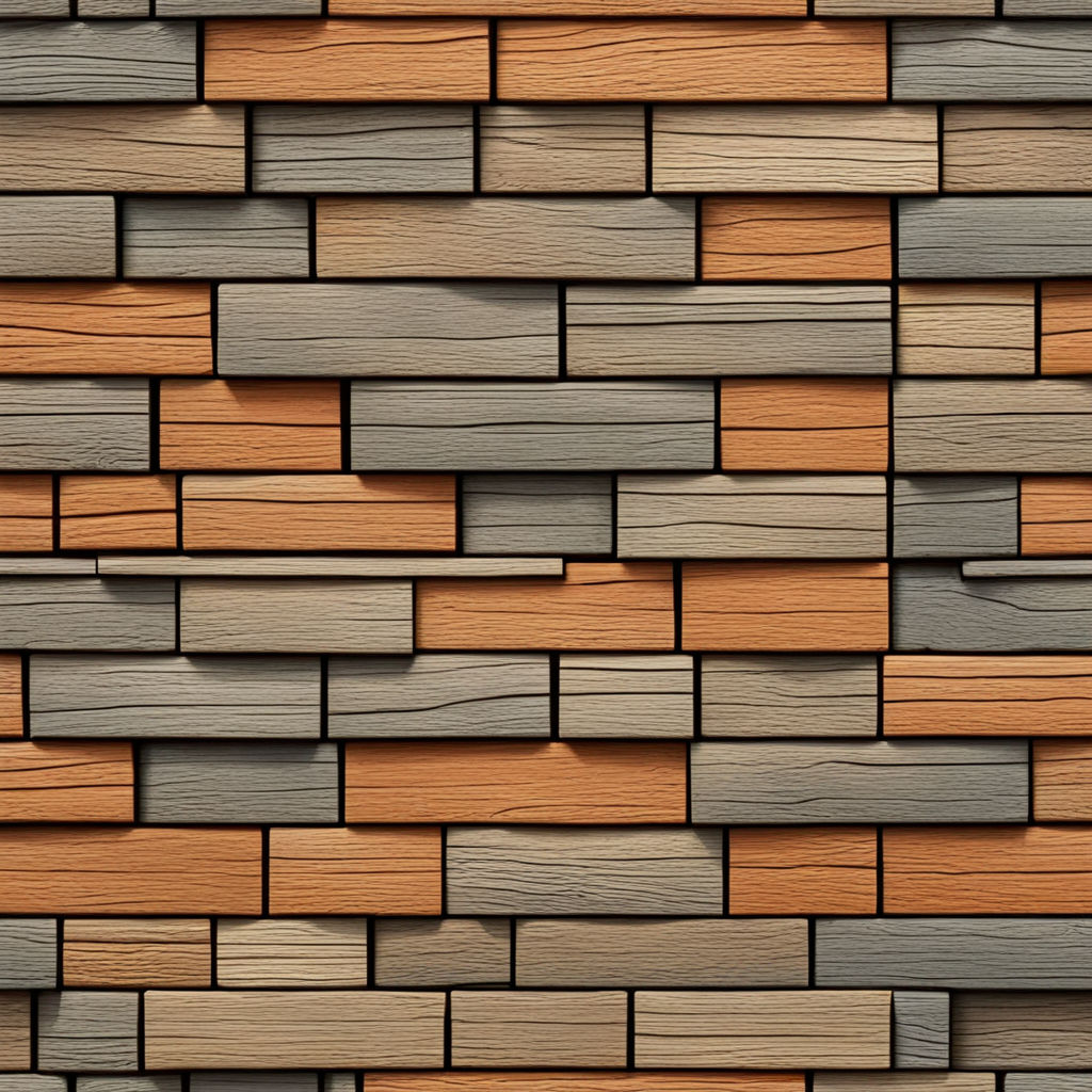 3D Seamless abstract brick Color line texture in wooden back... by E M ...
